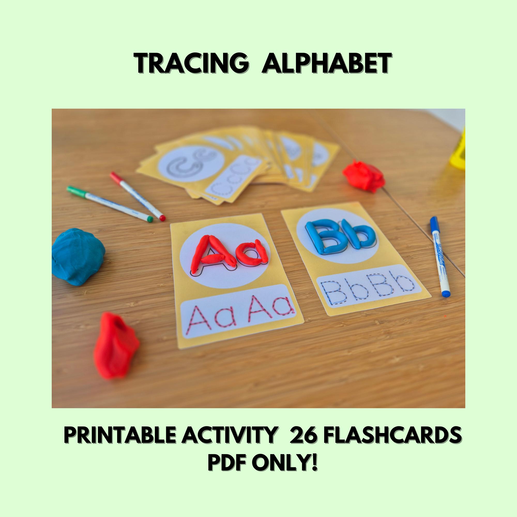 Play Dough Alphabet and Tracing Flashcards | Preschool or Homeschool - Etsy