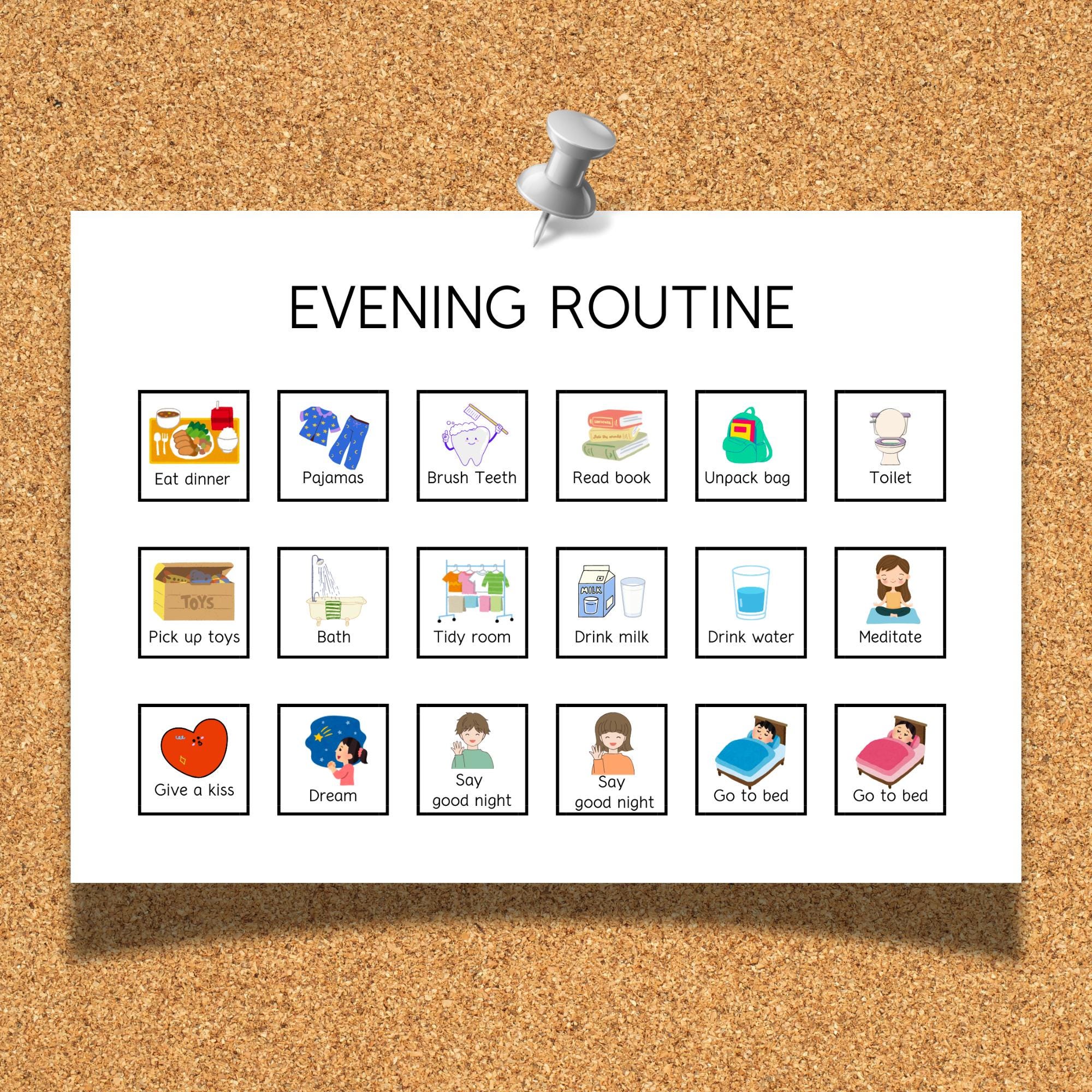 Printable Daily Routine for Kids,toddler, Preschool Routine Chart - Etsy