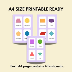 Printable Geometric Shapes Flashcards | Educational Cards for Toddlers ...