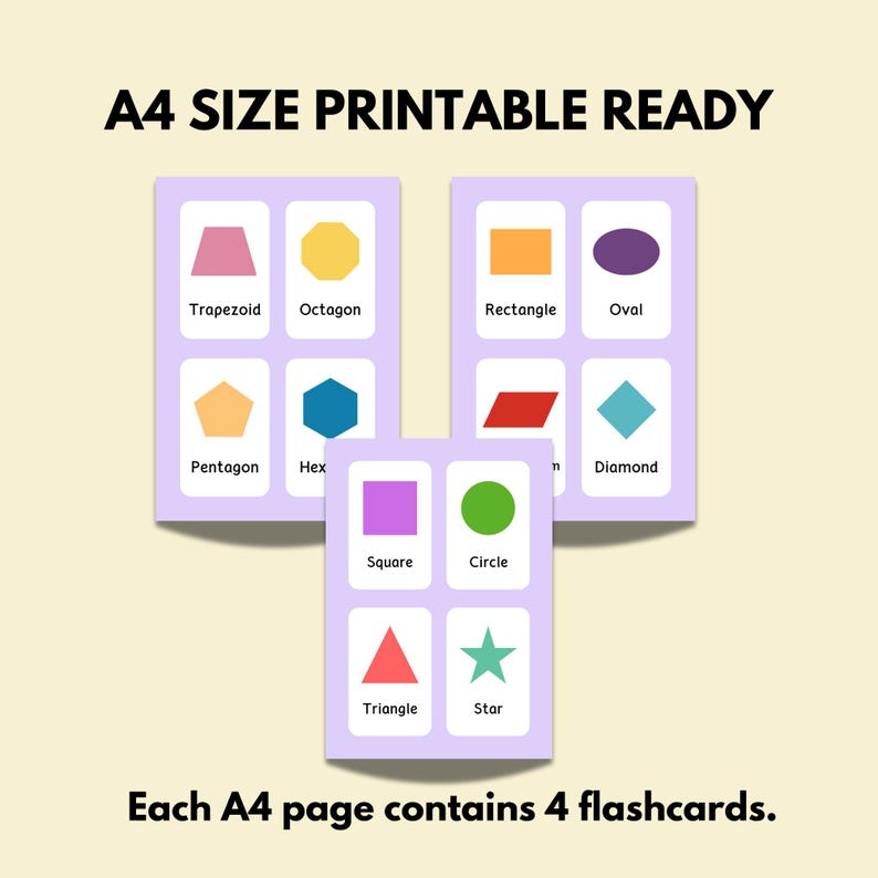 Printable Geometric Shapes Flashcards | Educational Cards for Toddlers ...