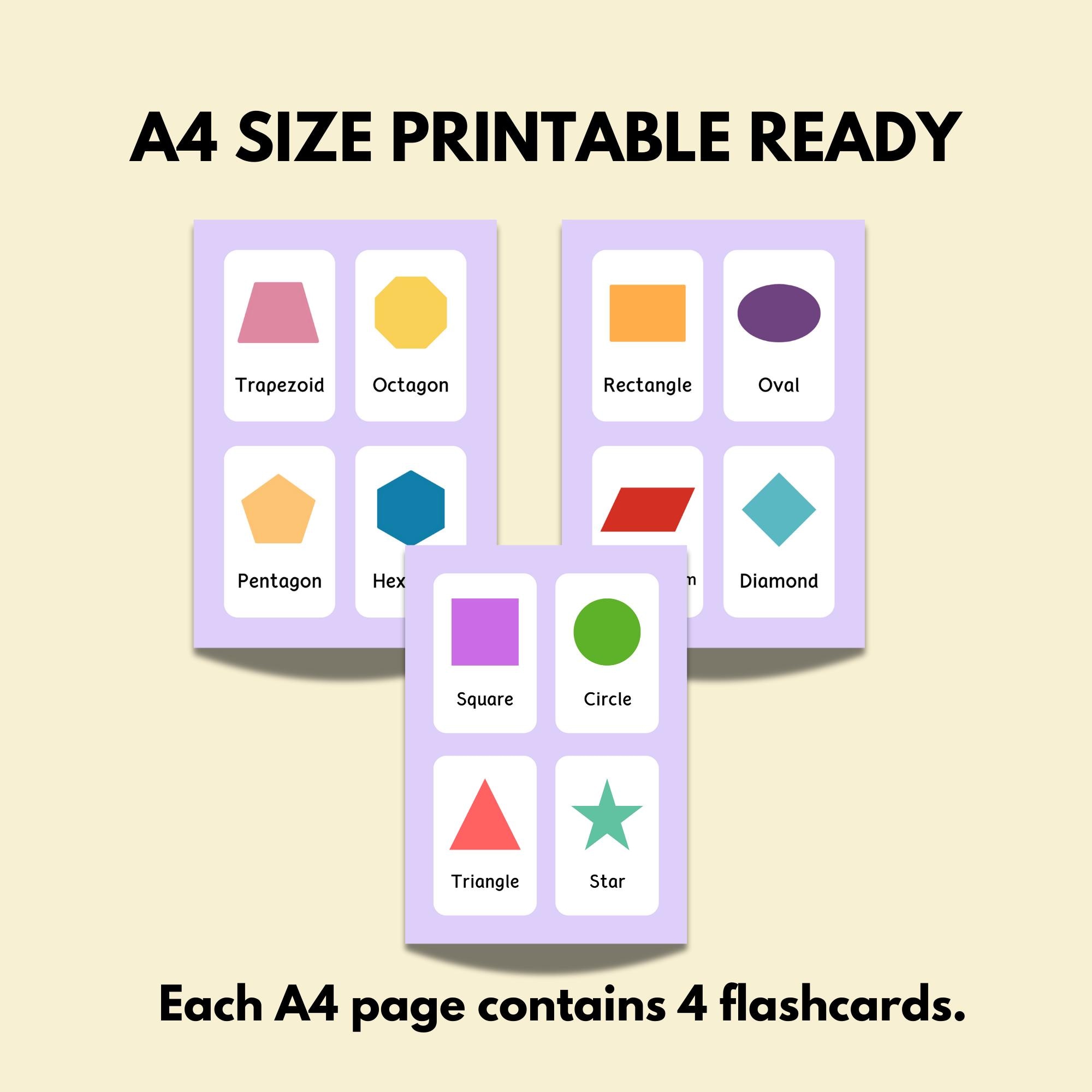 Printable Geometric Shapes Flashcards | Educational Cards for Toddlers ...