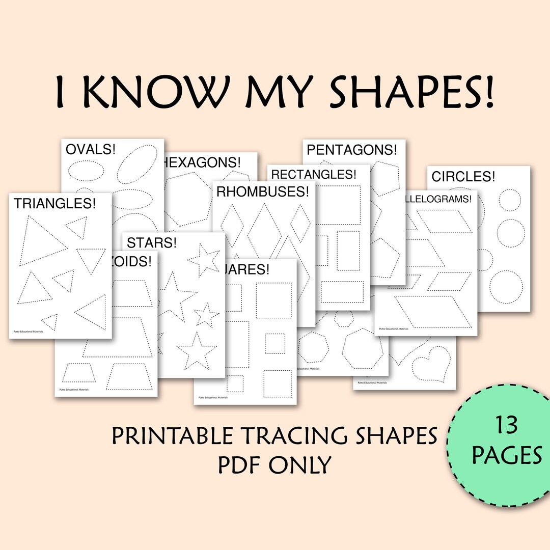 Tracing Activity | Geometric Shapes Practice | Preschool Learning ...