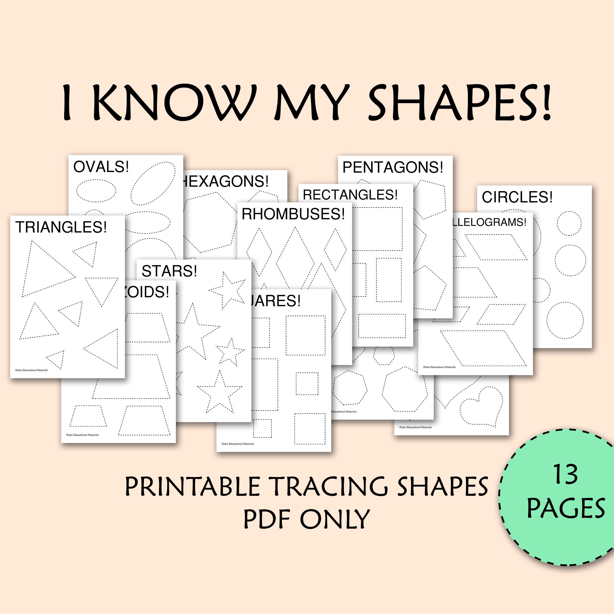 Tracing Activity | Geometric Shapes Practice | Preschool Learning ...