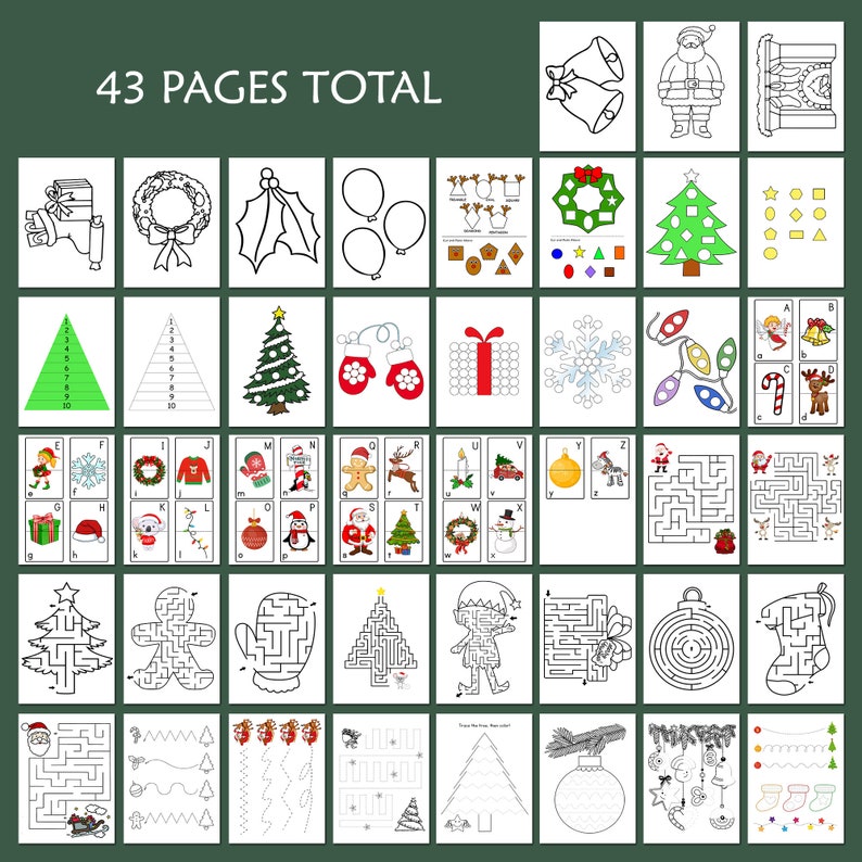 Christmas Busy Book- Digital Download, Christmas Activity Book for Kids ...
