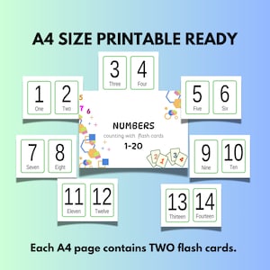 Number Flashcards for Kids 1 to 20 Preschool Learning Cards Digital ...