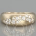 Diamond Cluster Ring Solid Gold Wide Wedding Band Set With - Etsy