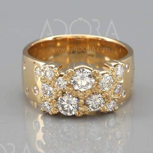 Multi Diamond Ring - Etsy