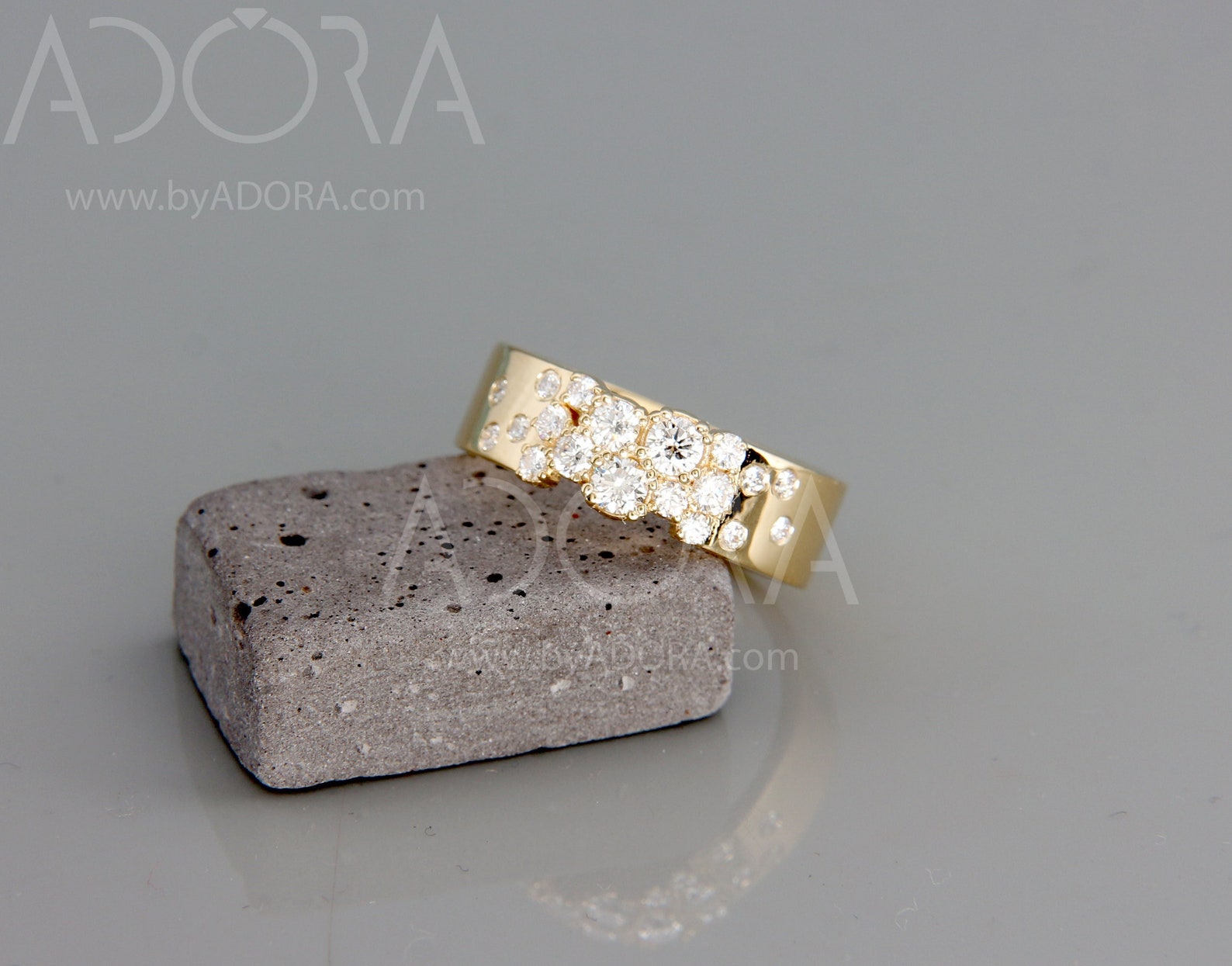 Handmade 14k Gold Multi Stone Diamonds Ring Diamonds Cluster - Etsy