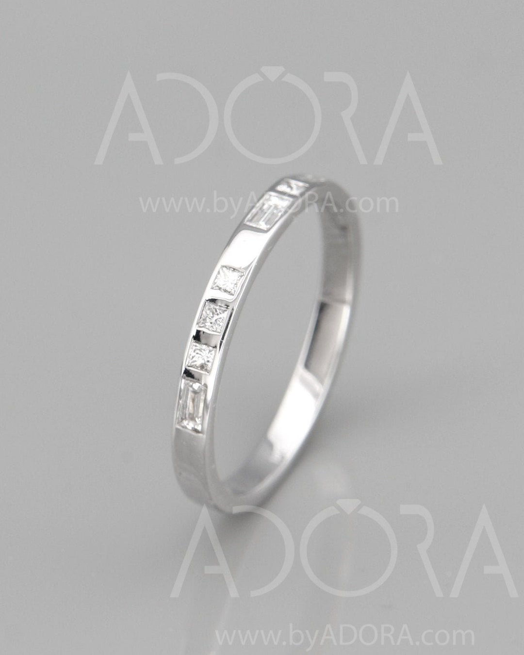 14k White Gold and Diamonds Morse Code Wedding Ring Personalized 14k ...