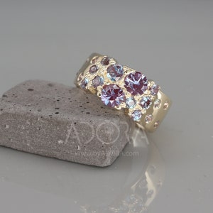 Handmade Lab Alexandrite Cluster Ring | Cluster Lab Alexandrite ...