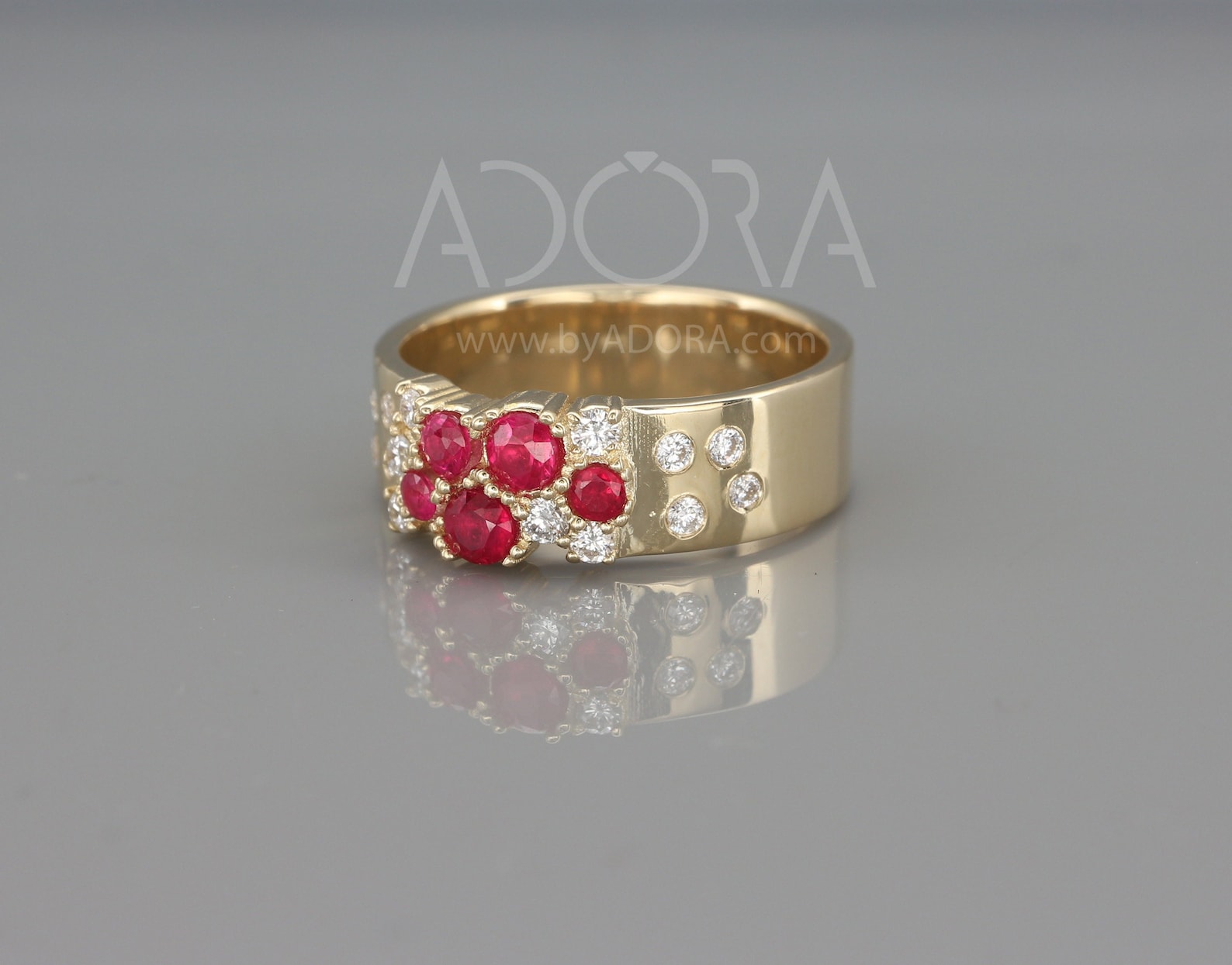 Handmade Ruby Cluster Ring Diamond Cluster Ring Cluster - Etsy