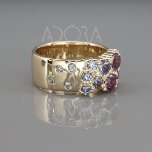 Handmade Lab Alexandrite Cluster Ring | Cluster Lab Alexandrite ...