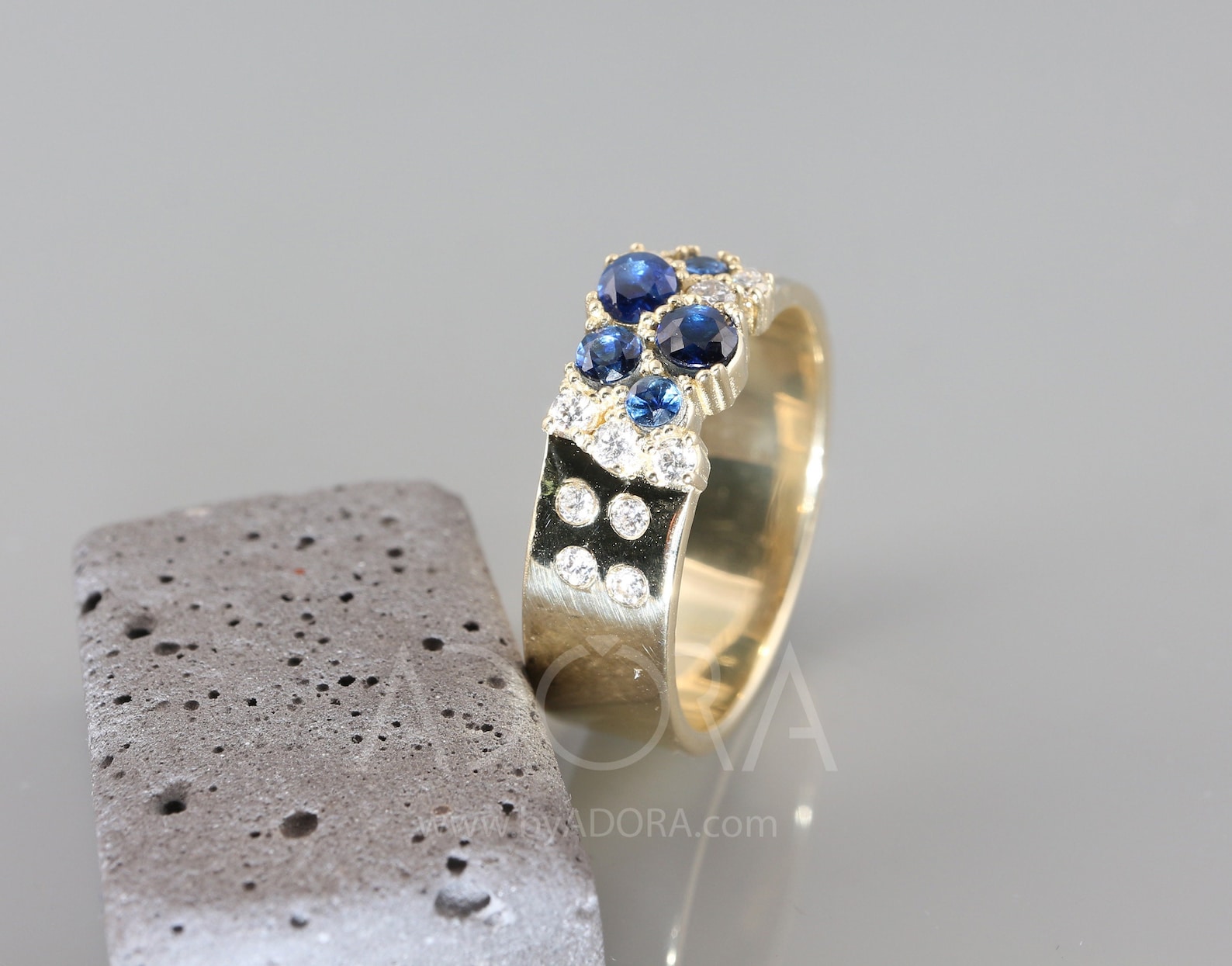 Handmade Blue Sapphire Cluster Ring Diamond Cluster Ring - Etsy