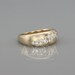 Diamond Cluster Ring Solid Gold Wide Wedding Band Set With Diamonds ...