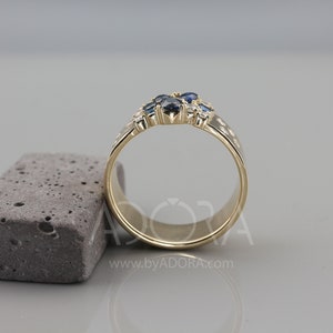 Handmade Blue Sapphire Cluster Ring | Diamond Cluster Ring | Cluster ...
