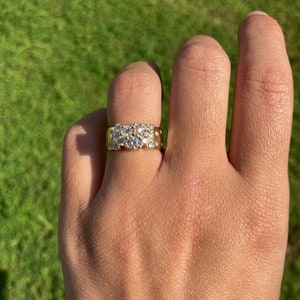 Handmade Diamond Cluster Ring | Cluster Diamond Engagement Ring | Multi ...