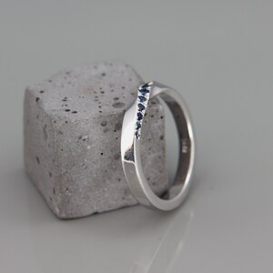 14k White Gold Mobius Ring Set With Blue Sapphire | Blue Sapphire ...