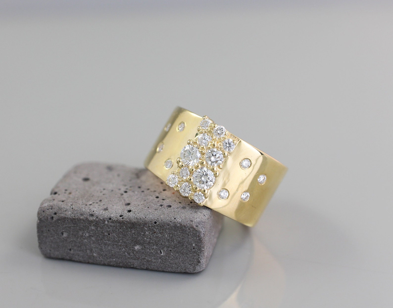 Handmade Diamond Cluster Ring Cluster Diamond Engagement Ring Multi ...
