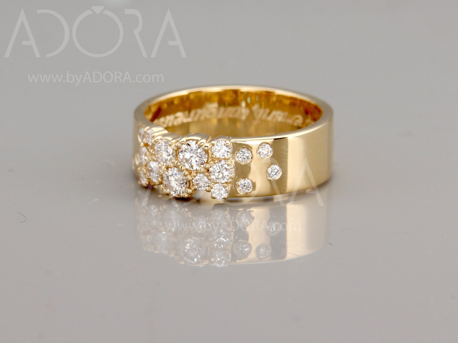 Handmade 14k Gold Multi Stone Diamonds Ring | Diamonds Cluster Ring ...