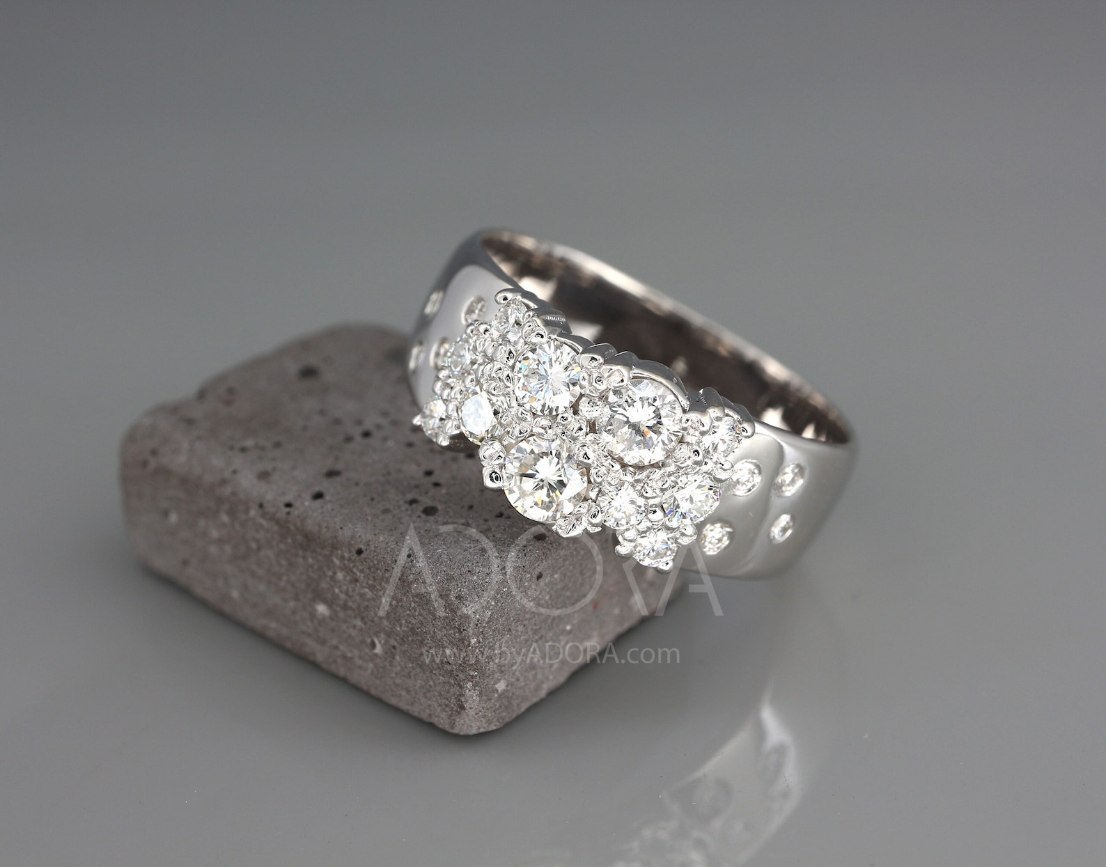 Handmade Diamond Cluster Ring | Cluster Diamond Engagement Ring | Multi ...