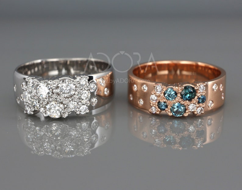 Handmade Diamond Cluster Ring Cluster Diamond Engagement - Etsy