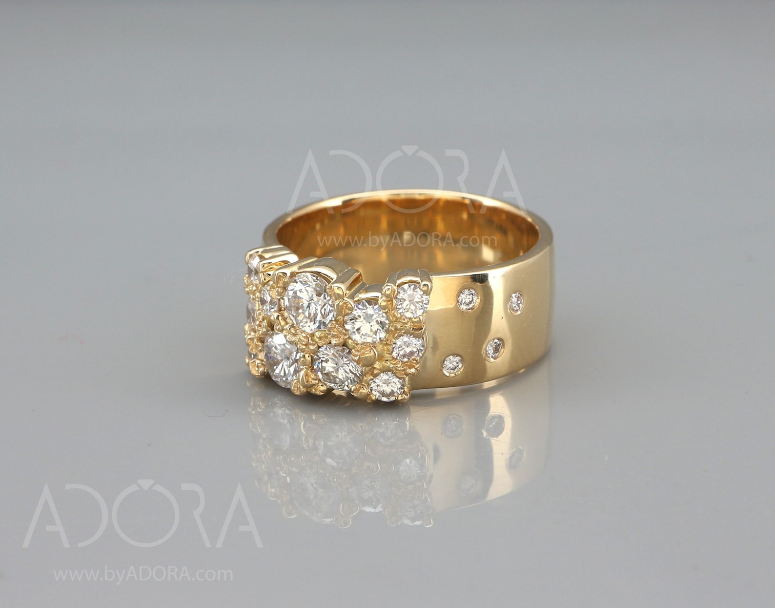 Handmade 18k Gold Diamond Cluster Ring | 18k Gold Cluster Diamond ...