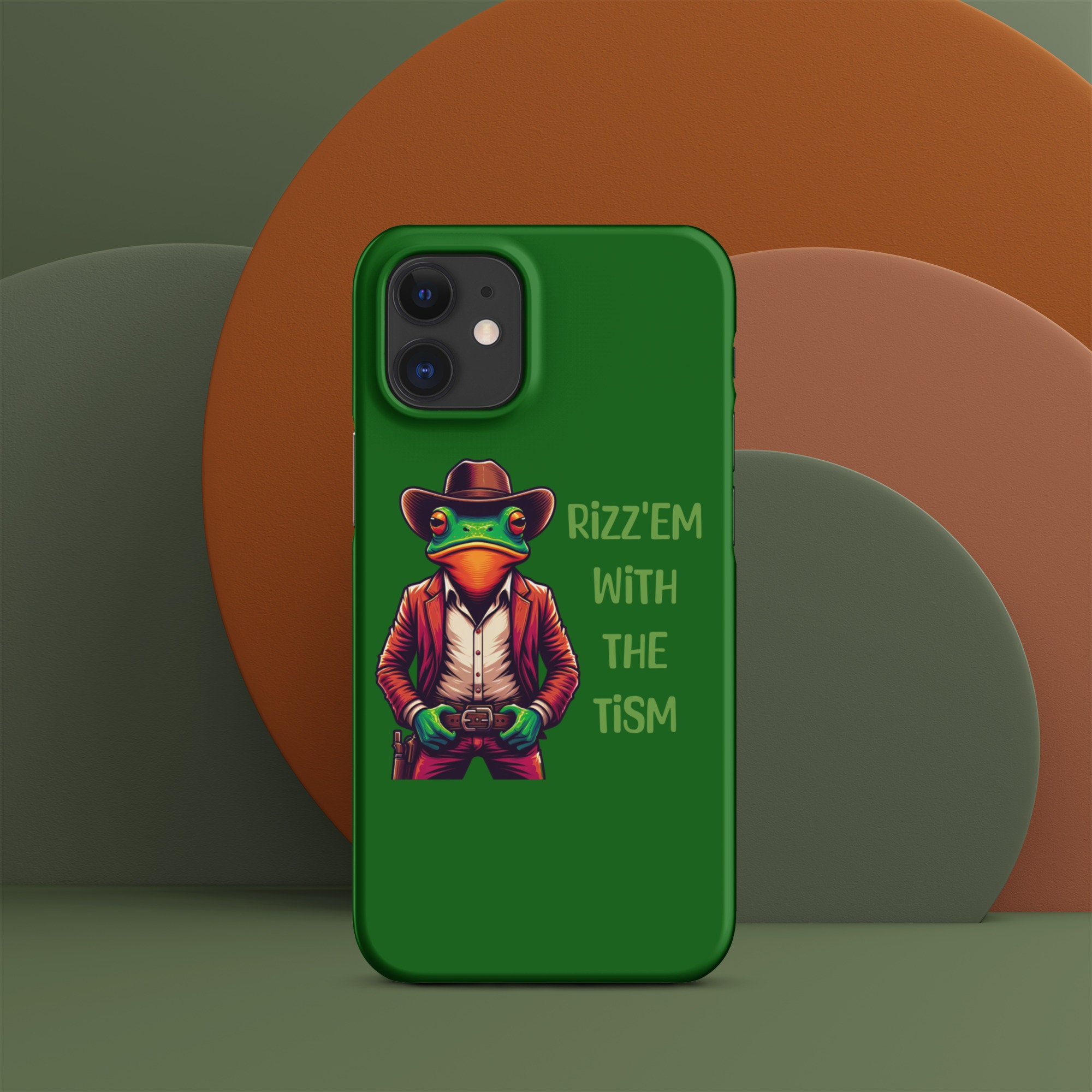 Rizz Em With the Tism Vintage Phone Case, Retro Funny Frog Phonecase ...