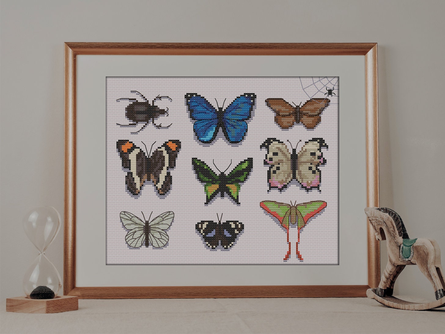 Framed Insects Cross Stitch Pattern, PDF Instant Download, Entomology ...