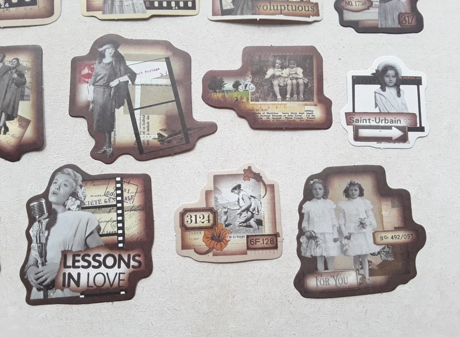 15 or 30 Vintage Movie Film Paper Stickers, Junk Journal, Ephemera ...