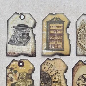 15x Vintage Style, Tags, Paper Stickers, Junk Journal,ephemera ...