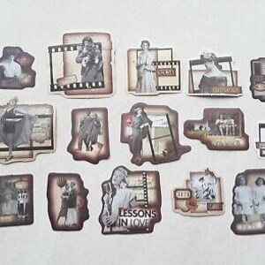 15 or 30 Vintage Movie Film Paper Stickers, Junk Journal, Ephemera ...