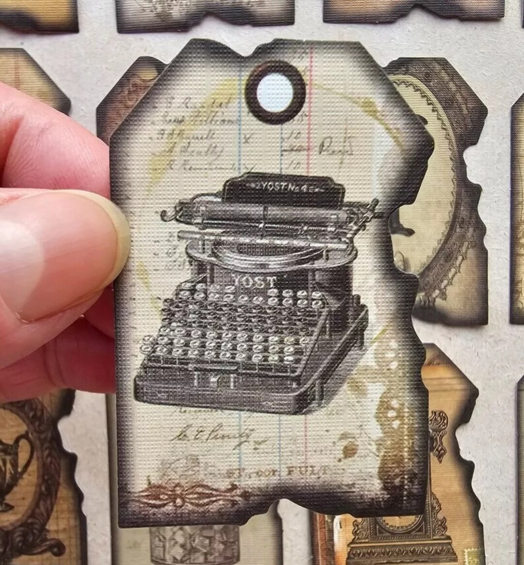 15x Vintage Style, Tags, Paper Stickers, Junk Journal,ephemera ...