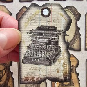 15x Vintage Style, Tags, Paper Stickers, Junk Journal,ephemera ...