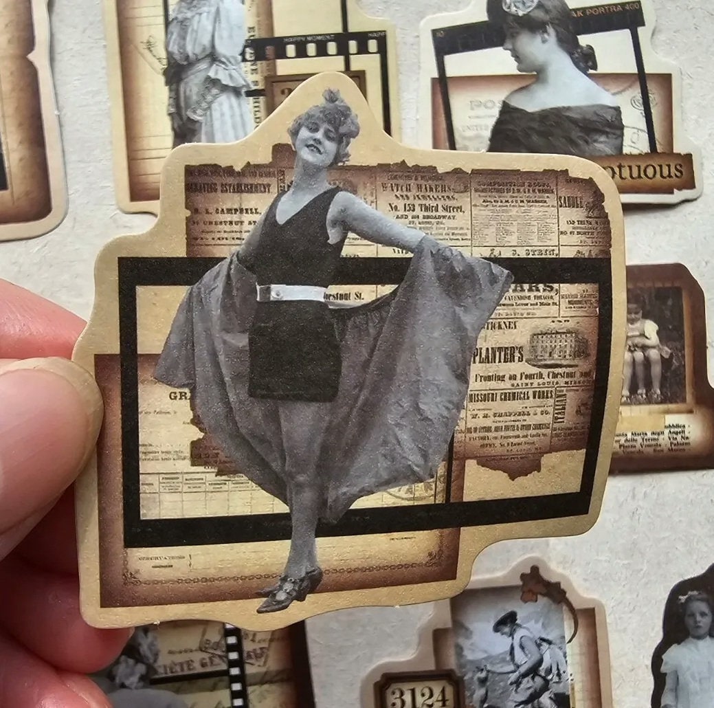 15 or 30 Vintage Movie Film Paper Stickers, Junk Journal, Ephemera ...