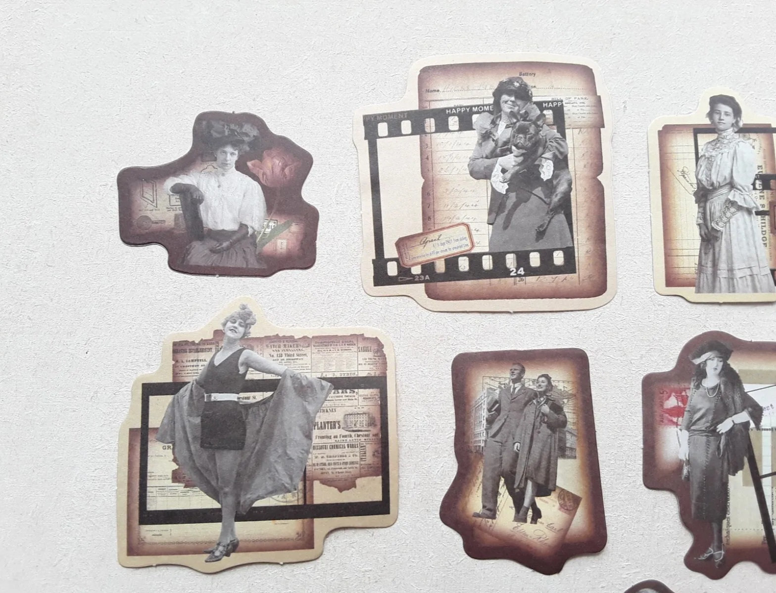 15 or 30 Vintage Movie Film Paper Stickers, Junk Journal, Ephemera ...