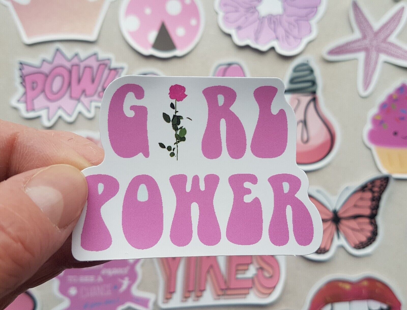 50x Pink Themed Vinyl Stickers, Decal, Waterproof, for Laptop, Luggage ...