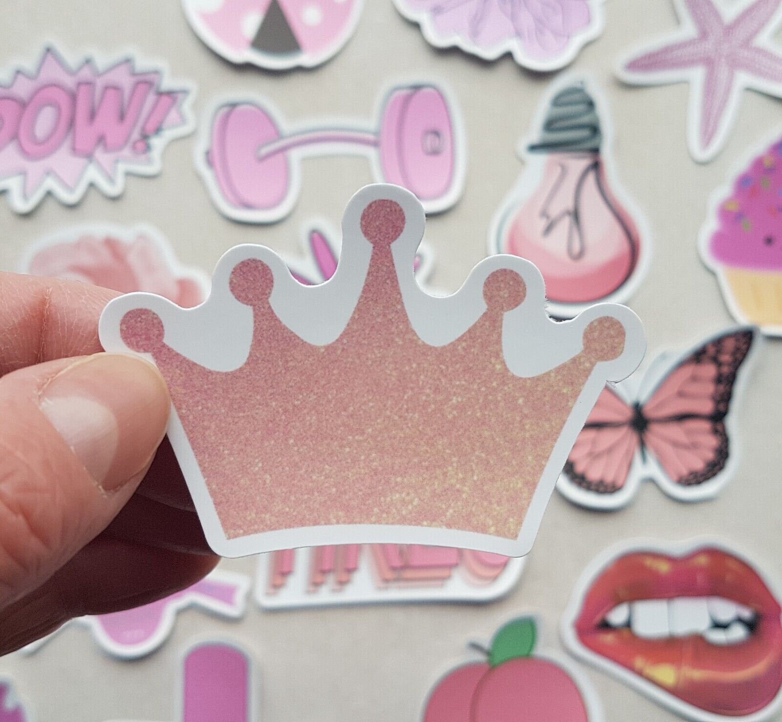 50x Pink Themed Vinyl Stickers, Decal, Waterproof, for Laptop, Luggage ...