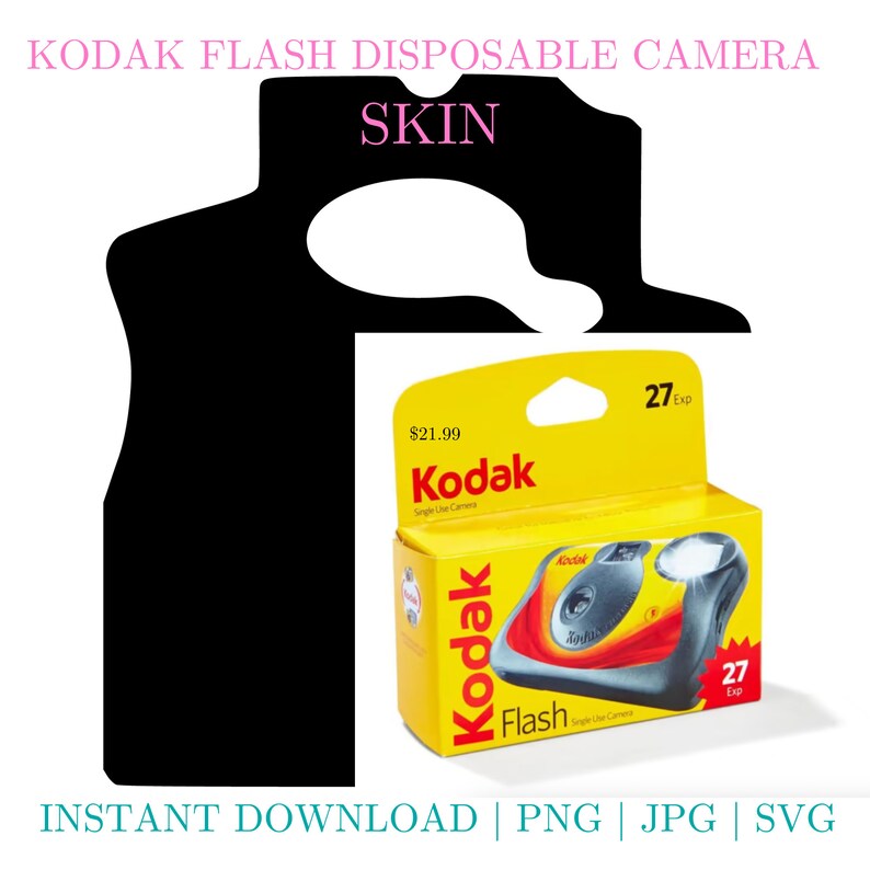 Kodak Flash Camera Wrap Instant Download PNG JPG SVG Fully Customisable ...