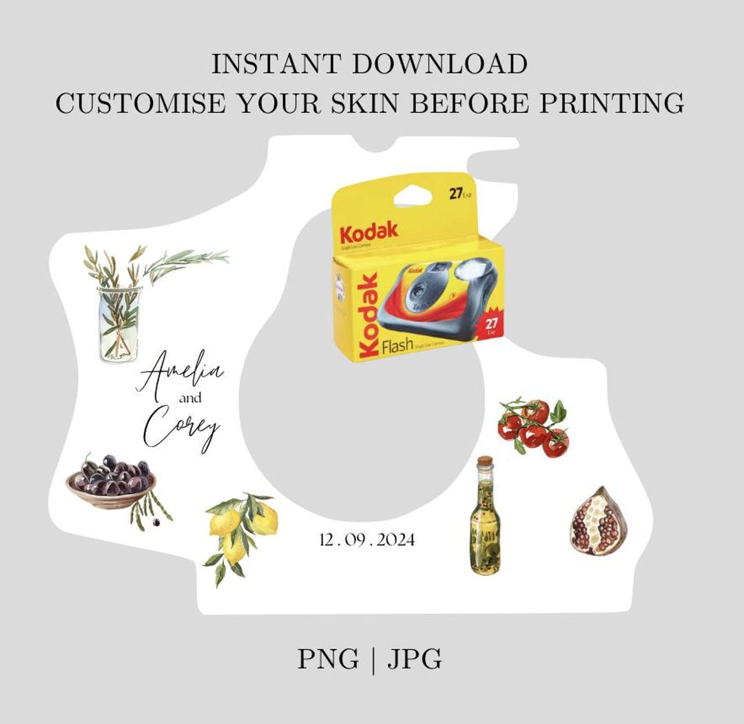 Kodak Flash Camera Wrap | Instant Download | PNG | JPG | Customisable ...