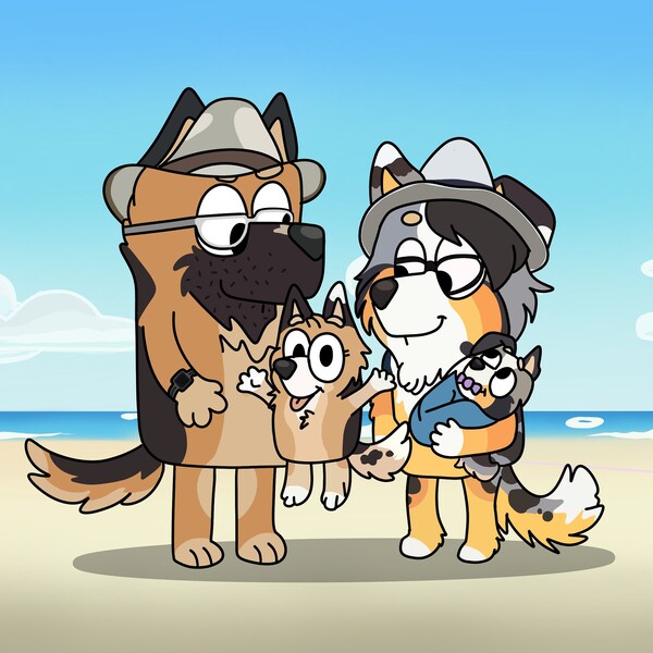 Bluey Family Print - Etsy UK