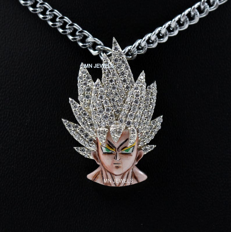 Custom Made Dragon Ball Z Pendant, Goku Face Moissanite Pendant, Hip ...