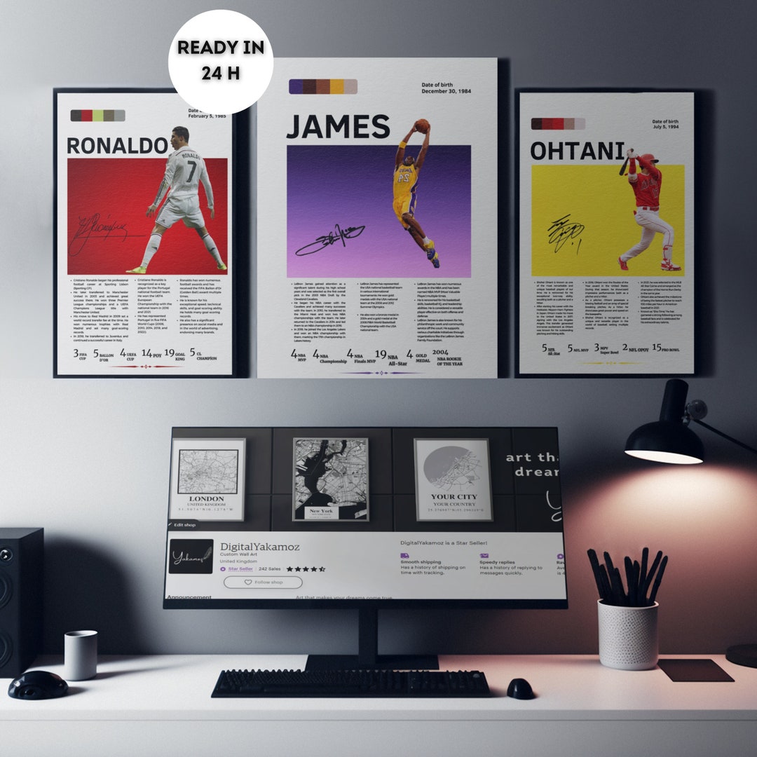 Custom Sports Poster Set of 3, Custom Football Poster, Soccer Poster ...