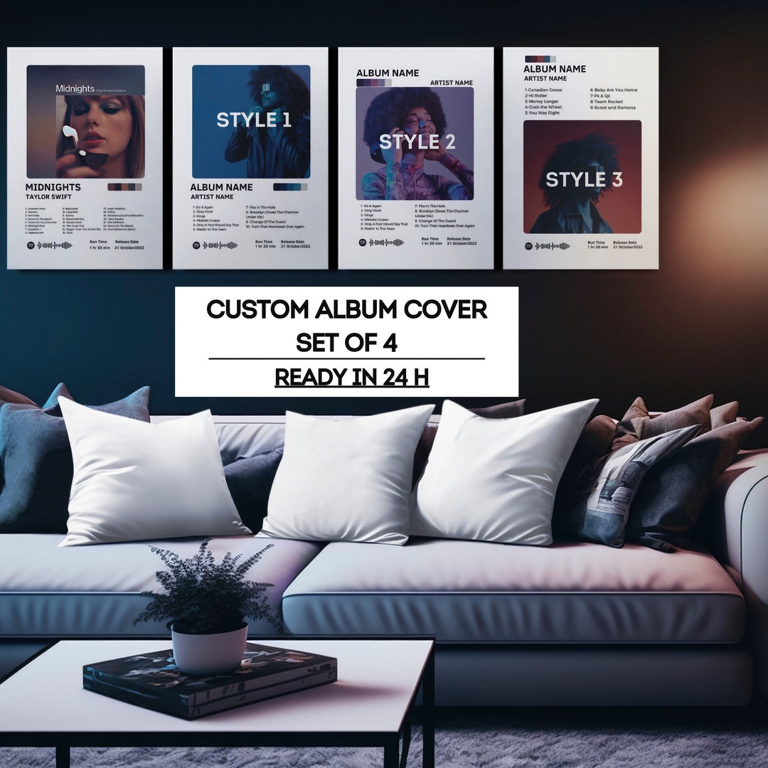 Custom Album Cover Poster Set of 4,custom Music Print, Personalized ...