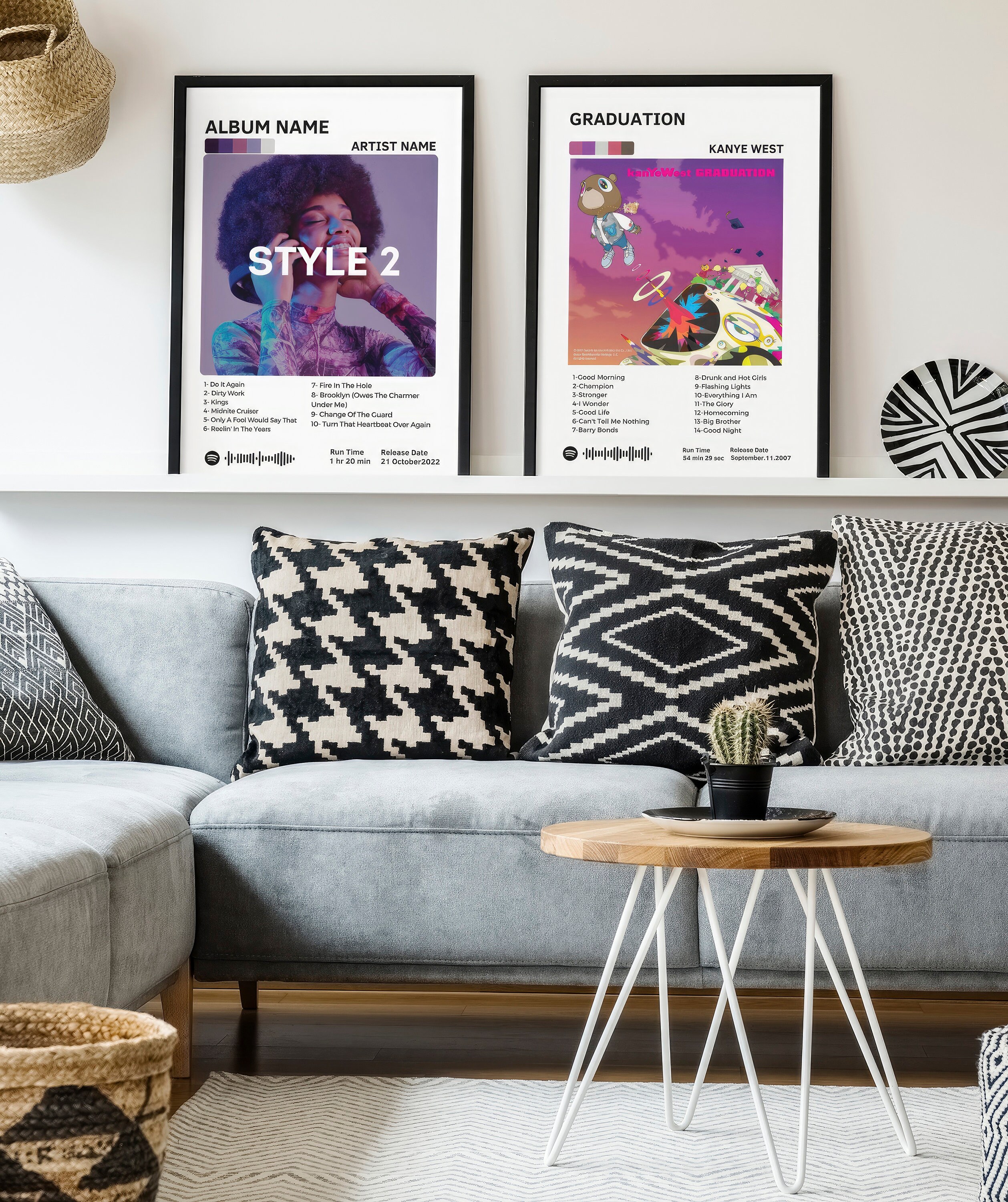 Personalized Album Covers Posters, Set of 3 Album Cover Wall Art ...