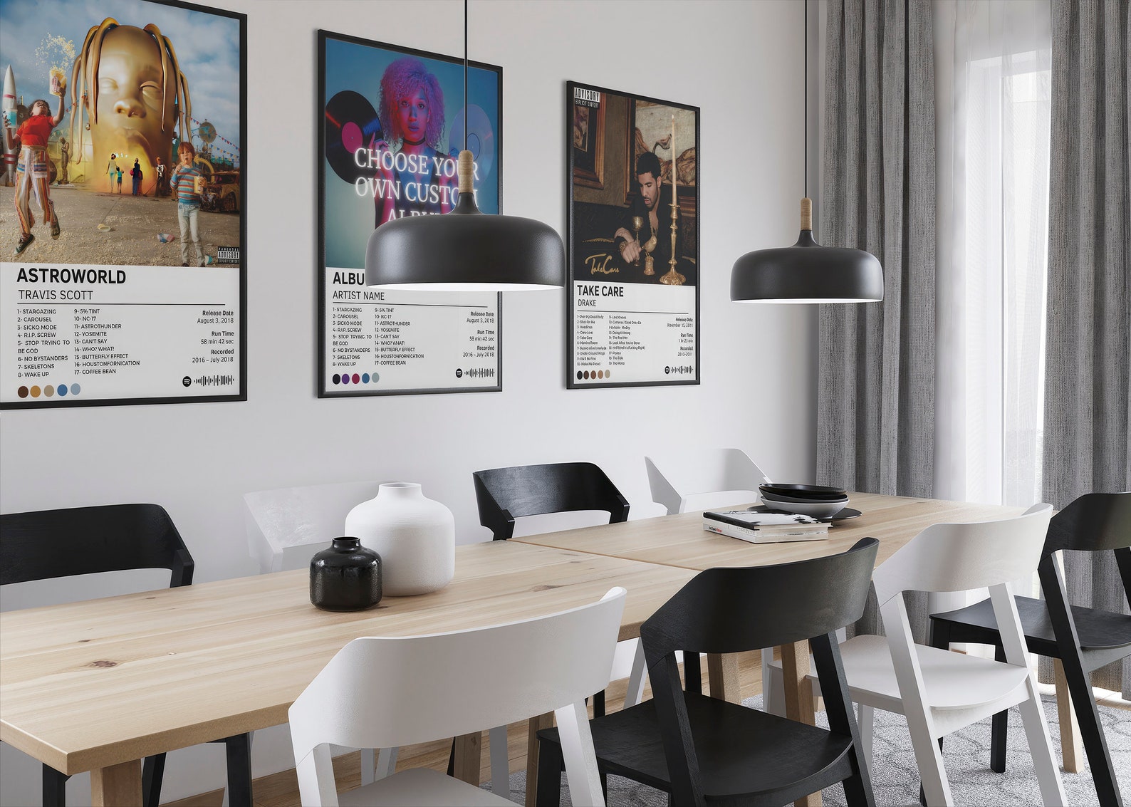 Custom Album Cover Set of 3 | Album Cover Wall Art | Graduation Poster ...