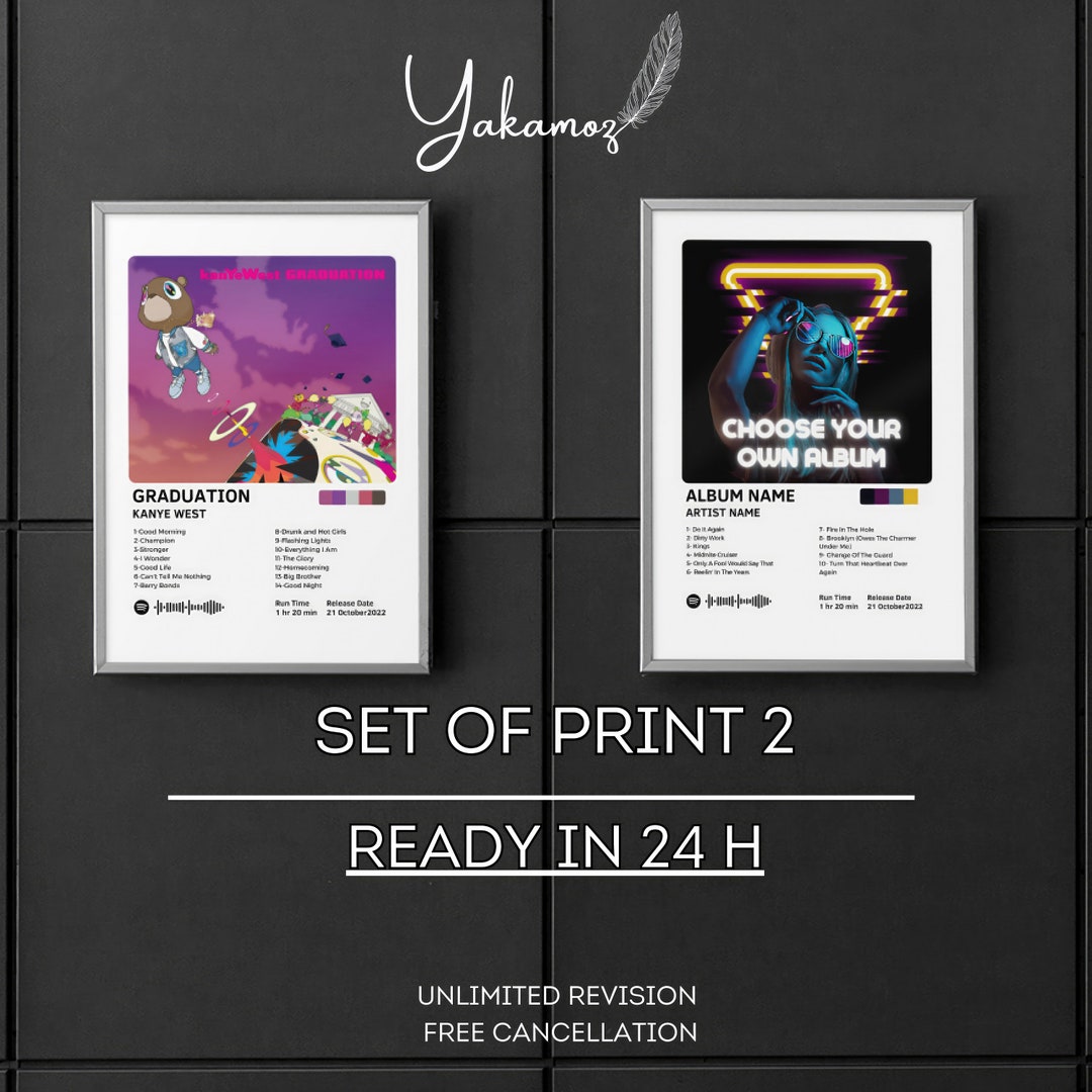 Set of 2 Custom Album Cover Posters, Personalized Album Cover Prints ...