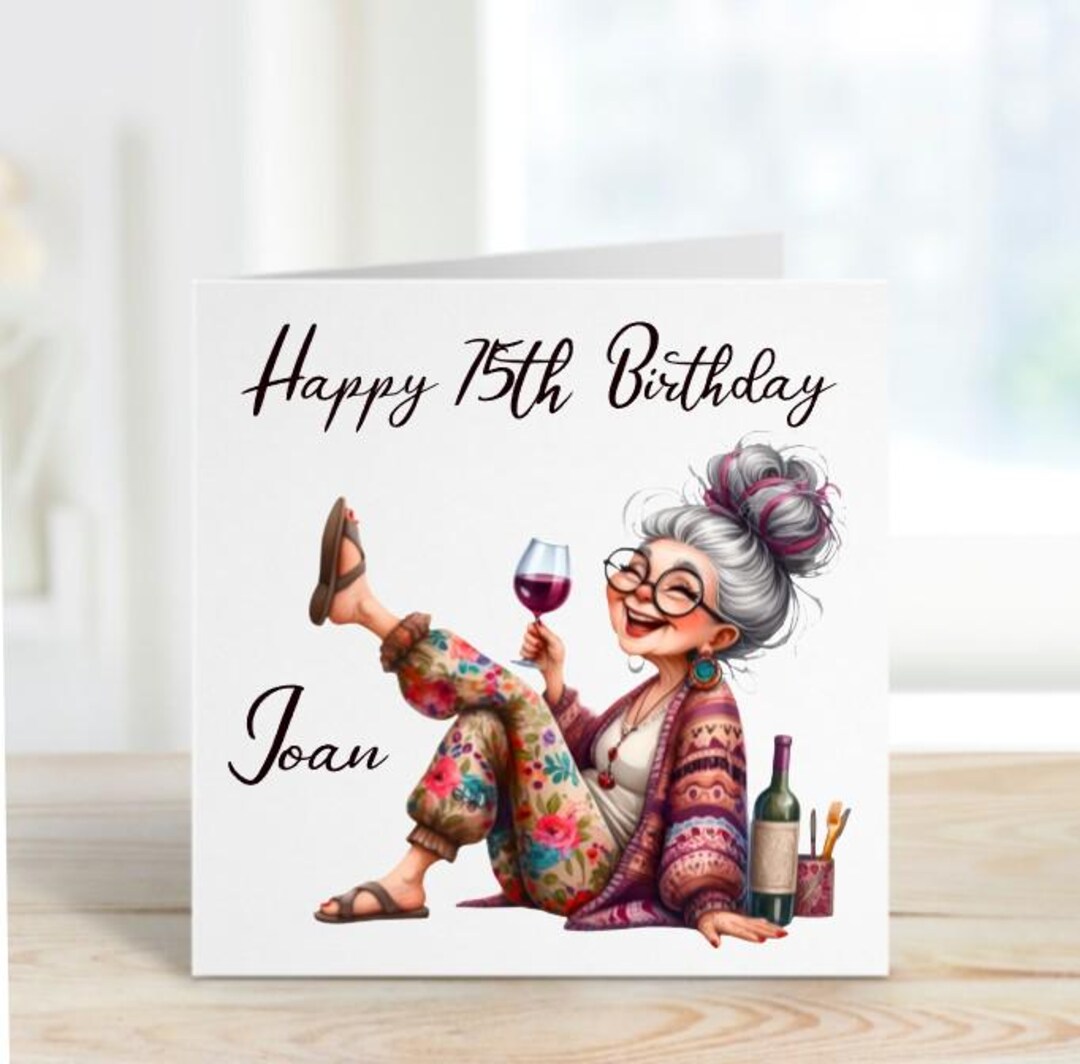 Funny Gran Nan Mum ~ Crazy Old Lady ~ Personalised Birthday Card. Any ...