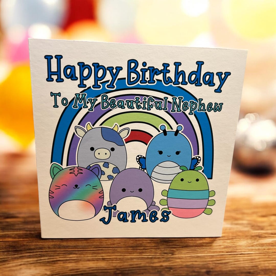 Personalised Squishmallow Birthday Card Any Name AGE or WORDS - Etsy