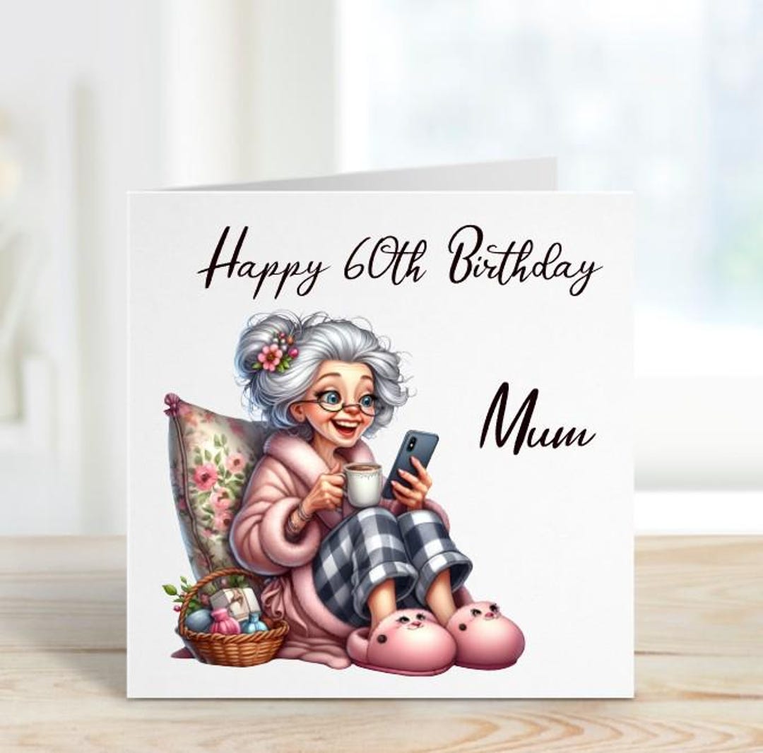 Funny Gran Nan Mum ~ Crazy Old Lady ~ Personalised Birthday Card. Any ...