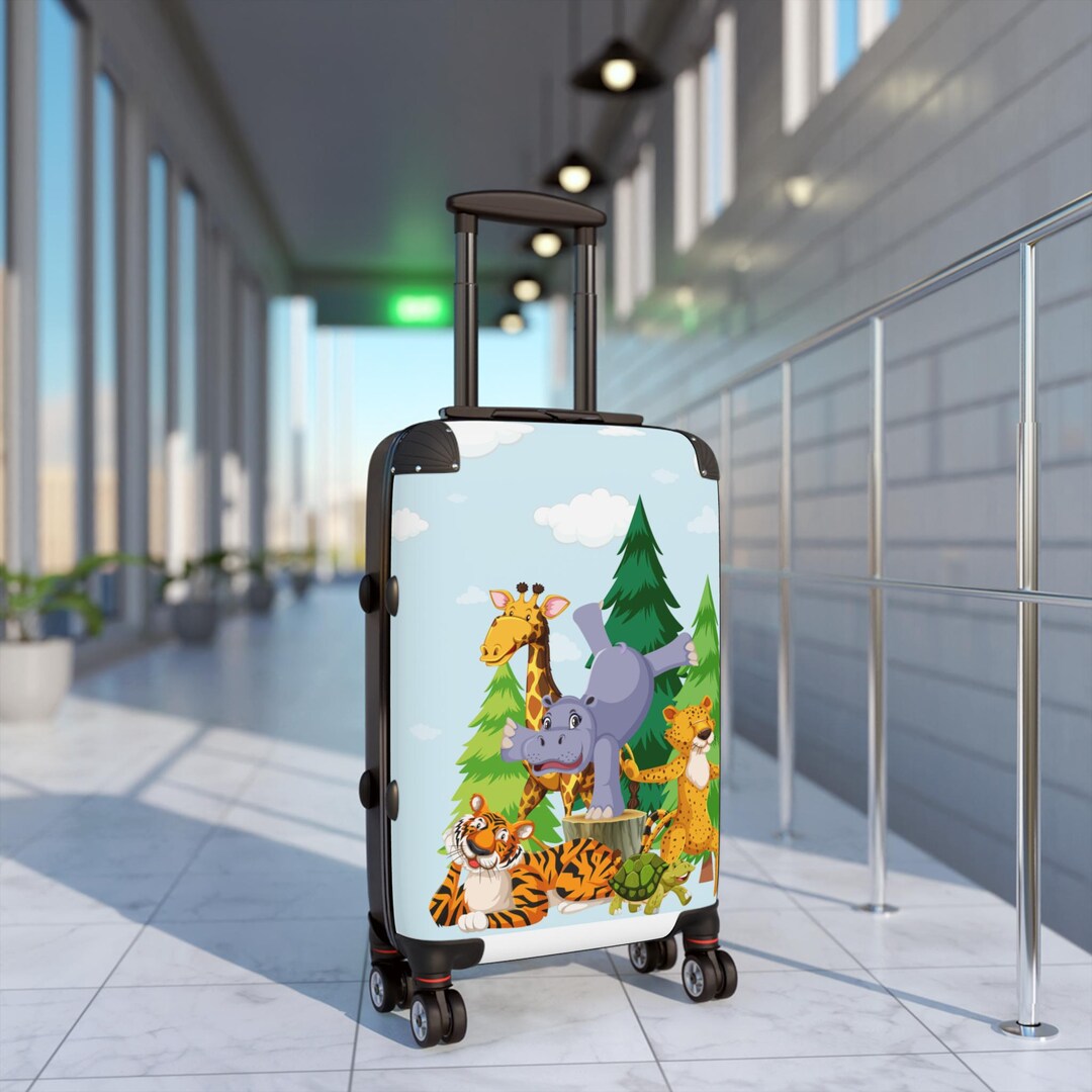 Kids Animal Friends Suitcase Cute Travel Luggage for Children, Zoo ...